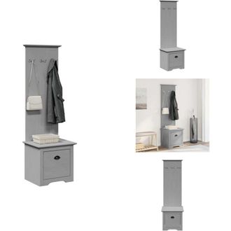 vidaXL Flurschrank mit Haken bodo Grau 50x40x157 cm - Flurschrank - Flurschr&auml;nke - Flurm&ouml;bel - Garderobe