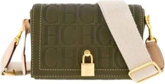 Carolina Herrera Femme, Sacs, Vert, Taille: ONE Size Andy Mini Locked Crossbody