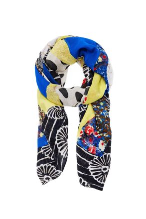 Desigual Damen Accessoires Stoff Rechteck Foulard Blau Standard, blau, One size