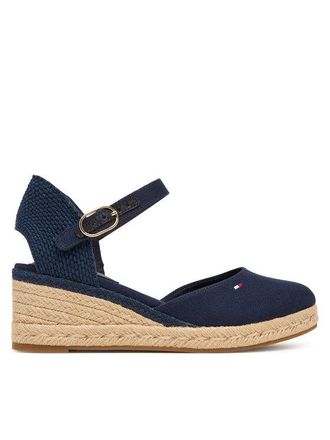 Tommy Hilfiger Espadrilles Mid Wedge Espad Closed Toe FW0FW09233 Dunkelblau