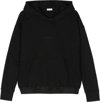 Saint Laurent Hoodie mit Logo-Stickerei - Schwarz