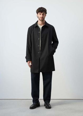 Mango Trench d&eacute;perlant &agrave; poches noir - Homme - XXL - MANGO MAN