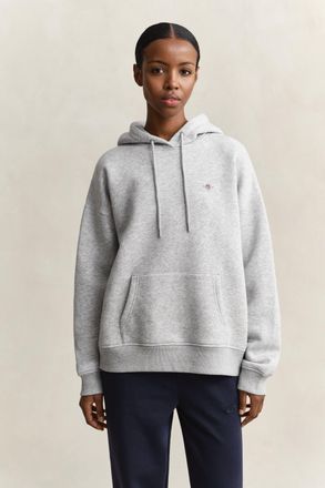 GANT Damen Shield Hoodie (XXXL) LIGHT Grau MELANGE