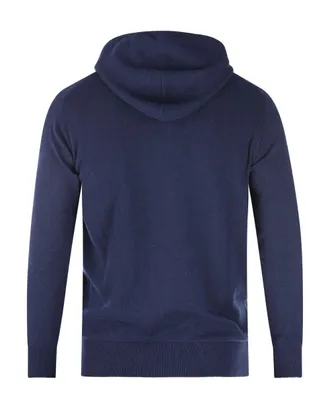 Eleventy Mens Hooded Cashmere Zip Sweater Blue-Sand Sweatshirts Blue/sand