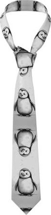 Generic Cravate Impression DUn Adorable Pingouin Esquiss&eacute; Cravate &Eacute;troite Casual De Soie DAffaires Cravatte, Pour F&ecirc;te, Travail, Mariage