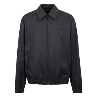 Dolce & Gabbana Logo Woll Bomberjacke - - Jackets - Herren - Grau - L