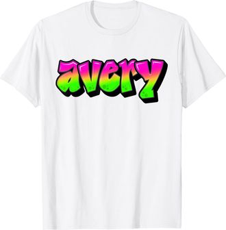 BDAZ Avery Graffiti Personalisierter Name Gr&uuml;n Rosa Frauen M&auml;dchen T-Shirt