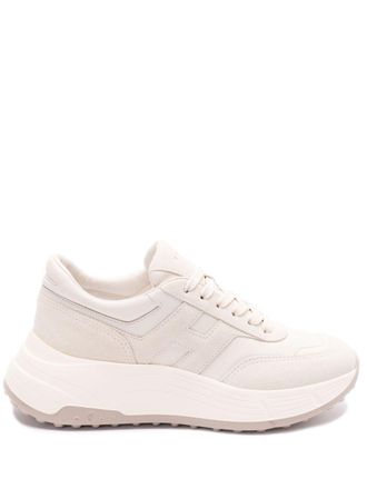 Hogan baskets H-Stripes en daim - Blanc