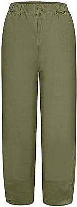 Generic Pantalon Lin Femme Grande Taille &Eacute;t&eacute; Casual Pantalons Ample Chic D&eacute;contract&eacute; Respirant Jogging &Eacute;lastique Solide Couleur Pantacourt