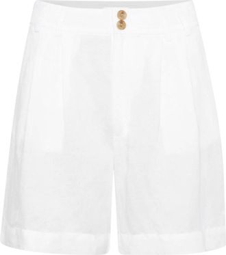 Part Two Femme, Shorts, Blanc, Taille: 34 FR Shorts larges en mélange de lin blanc