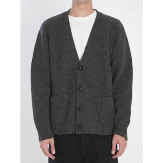 Bottega Veneta Homme, Pulls, Gris, Taille: XL Cardigan Boutonn&eacute; &agrave; Col V