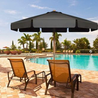 Costway Costway - Parasol Inclinable &Oslash;300CM avec Manivelle Anti-UV,Protection Solaire Toile Polyester Imperm&eacute;able pour Jardin,Terrasse, Balcon