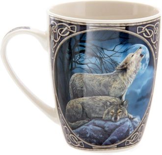 Puckator Lisa Parker Neues Design Heulender Wolf Tasse aus Porzellan
