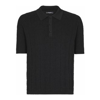 Balmain Poloshirt mit Monogramm-Muster - - Knitwear - Herren - Schwarzk - 2XL
