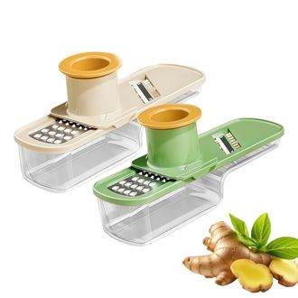 Generic Knoblauchreibe - 2 St&uuml;ck K&uuml;chenreibe mit Beh&auml;lter, Kartoffelschneider mit Handschutz, f&uuml;r Knoblauch, Ingwer, Karotte, Zubereitung von Mahlzeiten und K