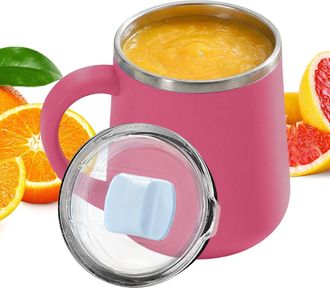 Generico Kaffeetasse, isolierter Becher, 12,7 cm, Reisebecher aus Edelstahl, doppelwandige Thermosflasche mit Griff und Deckel. Dieser wiederverwendbare Beh&auml;lt