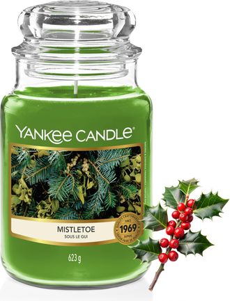Yankee Candle Company Duftkerze im Glas (gro&szlig;) | Mistletoe | Kerze mit langer Brenndauer bis zu 150 Stunden | Perfekte Weihnachtsgeschenke f&uuml;r Frauen