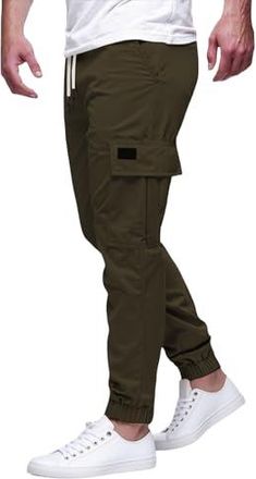 Generic Pantalon cargo pour homme - Pantalon de jogging d&eacute;contract&eacute; avec cordon de serrage et poches multiples - Pantalon de surv&ecirc;tement confortable - Taille 