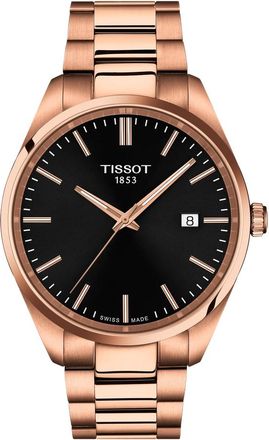 Tissot PR 100 40mm, Swiss Made Quarzwerk, Roségold Herrenuhr T150.410.33.051.00
