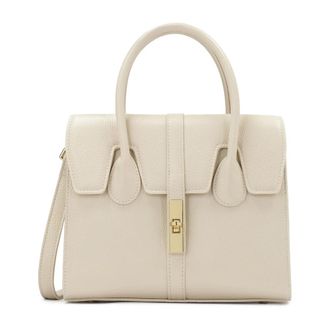 Kazar Schicke Lederhandtasche mit einer feinen Klappe - - Bags - Damen - Beige - ONE SIZE