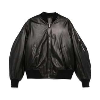 The Attico Anja Leder Bomberjacke - - Jackets - Damen - Schwarzk - 2XS