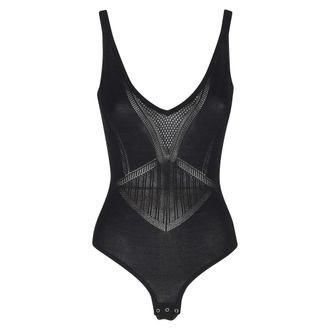 Elisabetta Franchi Femme, Tops, Noir, Taille: 36 FR Body en maille ajour&eacute;e
