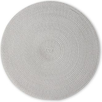 Continenta Geflochtenes Tischset, hellgrau, Ø 38 cm, 1 Stück, Natur-ähnliche Kunstfaser, hitzebeständiger Untersetzer, abwaschbar