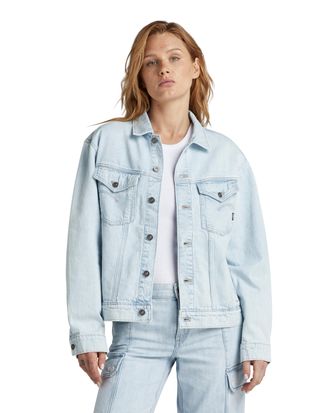 G-Star RAW Damen Relaxed Denim Jacke, Blau (sun faded piscina blue D24347-D536-G319), XS
