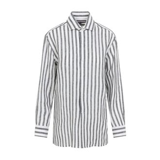 Ralph Lauren Femme, Blouses et Chemises, Multicolore, Taille: 38 FR Chemise Capri Ray&eacute;e en Lin