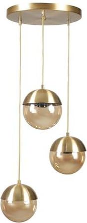 Opviq Elegant Gold Chandelier, Adjustable Height, Metal Body with Antique Coating, 70 cm Total Height, E27 Socket, Perfect for Modern Spaces, 15 cm Cap Diam