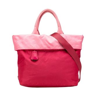 Prada Pre-owned Nylon Tote Bag - Femme - Pre-owned - Rouge - Taille: ONE Size