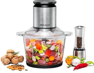 Rommelsbacher Multi Zerkleinerer MZ 800, 2,7 Liter Glasbehälter, 22-stufige Drehzahlregulierung, kraftvoller Motor, 9-flügeliges Edelstahl-Spezialmesser, Messerachs