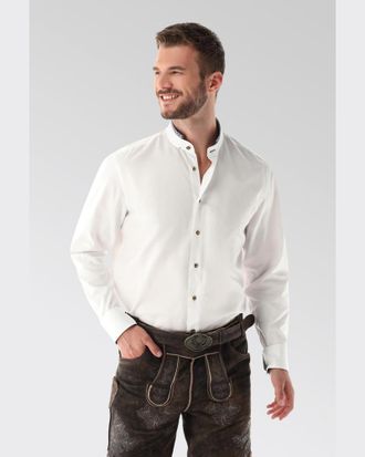 van Laack Trachtenhemd mit blau-karierten Farbdetails Tailor Fit