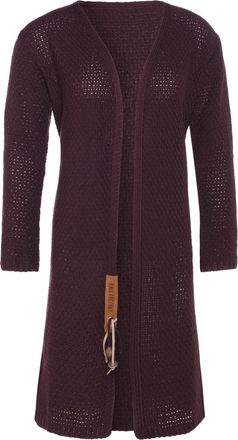 Knit Factory Luna Lange Strickjacke - Damen Strickjacke mit Wolle - Cardigan mit Hochwertige Qualit&auml;t - Grobstrickjacke f&uuml;r Damen - Gro&szlig;en Gr&ouml;&szlig;en - Aubergine - 50/