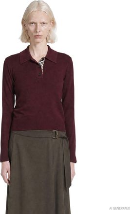Burberry Long Sleeve Wool Polo Shirt