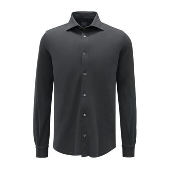 Fedeli Dunkelgraues Piqu&eacute;-Shirt - - Shirts - Herren - Schwarzk - M