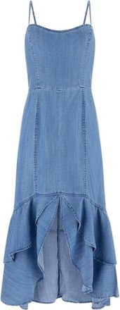 Guess Femme, Robes, Bleu, Taille: 42 FR Marina Longuette