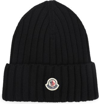 Moncler Femme, Accessoires, Noir, Taille: ONE Size Virgin Wool Beanie