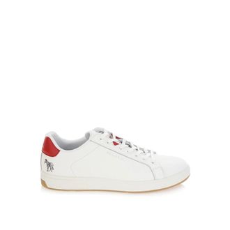 Paul Smith Wei&szlig;e Rote Leder Albany Sneakers - - Shoes - Herren - Wei&szlig; - 41 EU
