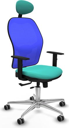 Piqueras y Crespo 24-Stunden-B&uuml;rostuhl mit 1D-Armen, h&ouml;henverstellbare Lendenwirbelst&uuml;tze und festes Kopfteil, ausgestattet mit Syncro/Traslack und injiziertem Schaumst