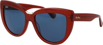 Max Mara Femme, Accessoires, Rouge, Taille: ONE Size Multicolor Acetate Lunettes de soleil