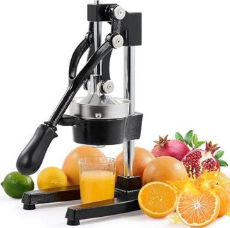 Generic Presse-Agrumes Manuel, Presse Fruits en Acier Inoxydable 110 mm Heavy Duty avec Sortie 20 mm, Levier pour Orange et Citron, Entonnoir Amovible, pour U