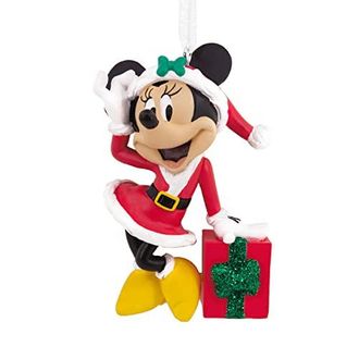 Hallmark Minnie Maus Weihnachtsbaumschmuck, Hängender Ornament aus Harz, Rot-Weiß, Figural, Weihnachtsthema, Batterien Nicht erforderlich