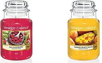 Yankee Candle Company Duftkerze im Glas| Mango Peach Salsa | Brenndauer bis zu 150 Stunden|Gro&szlig;e Kerze im Glas & Duftkerze im Glas (gro&szlig;) | Red Raspberry | Brenndauer bis z