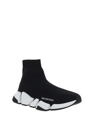 Balenciaga Womens Sneakers Speed Black-White Black-White-Black Polyester Trainers Black/white/black