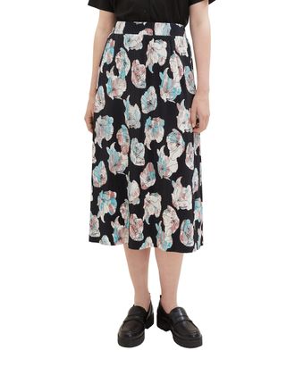 Tom Tailor Damen 1037701 Plissee Rock mit Muster, 32413-tie dye Flower Design, 38