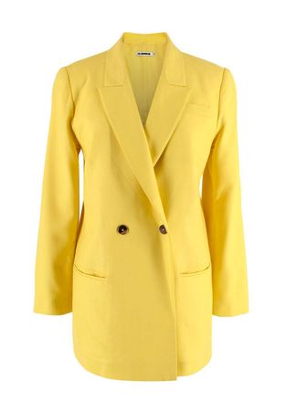 Jil Sander Yellow Oversized Wool Blazer Size S