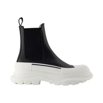 Alexander McQueen Schwarze Leder Stiefeletten - Slip-On - - Shoes - Damen - Schwarzk - 36 EU