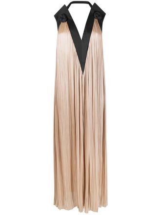 V:PM ATELIER robe mi-longue bicolore à dos ouvert - Tons neutres