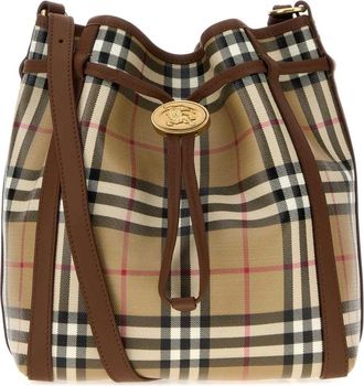 Burberry Petit sac seau &agrave; carreaux - Femme - Sacs - Beige - Taille: ONE Size